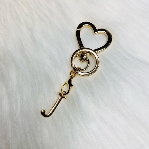 Accessories | Letter J Gold Color Initial Heart Love Metal Keychain Key ...